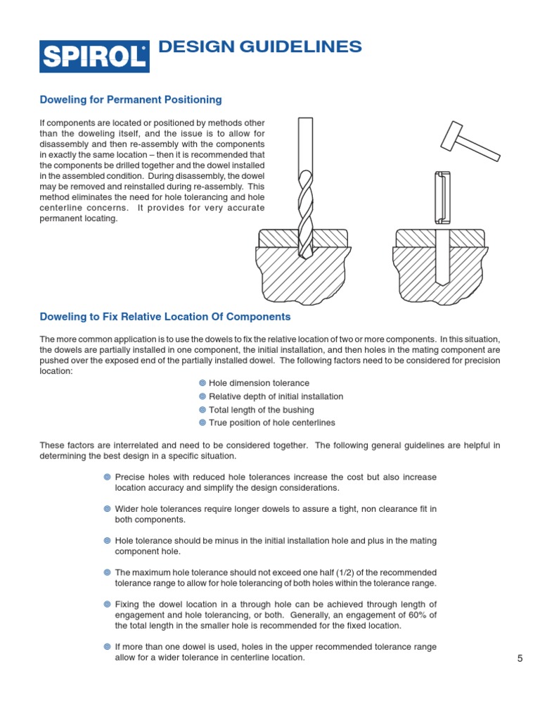 Dowel Guidelines | PDF | Engineering Tolerance | Screw