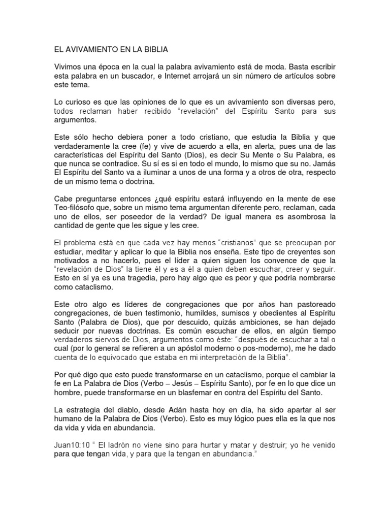 El Avivamiento en La Biblia | Fe | espíritu Santo