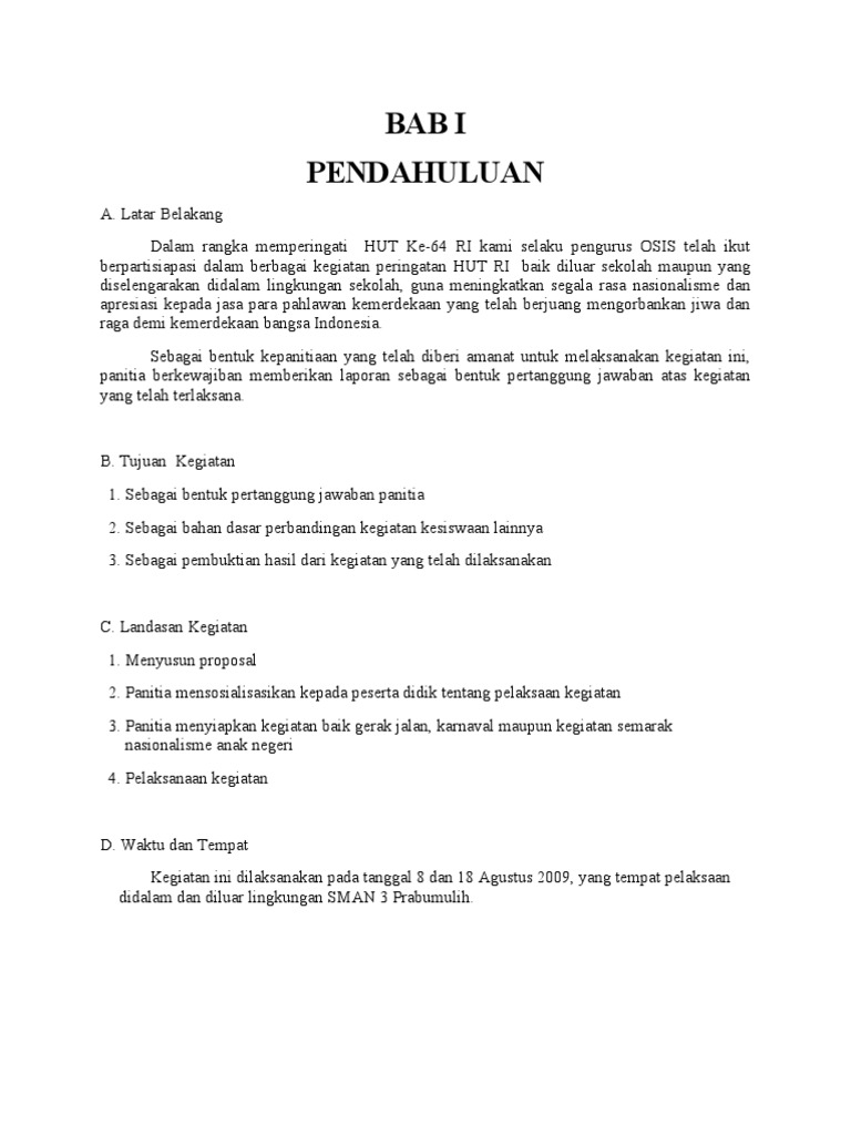 Proposal Kegiatan Karnaval 17 Agustus | PDF | Perjalanan | Kesehatan ...