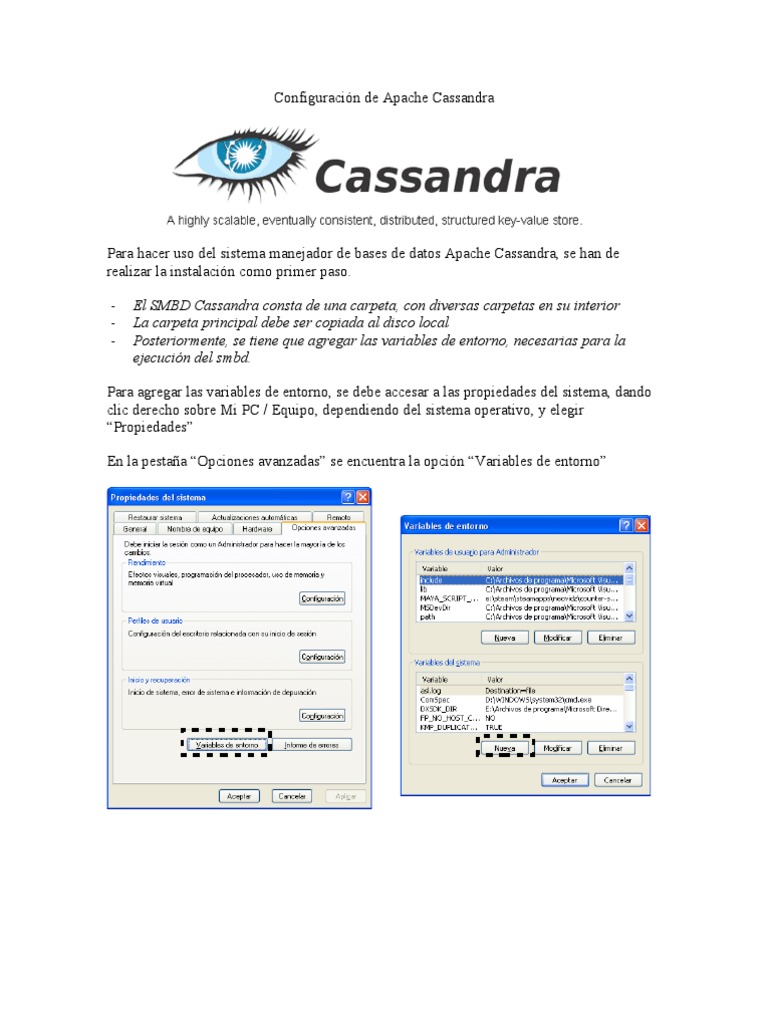 Configuración de Apache Cassandra | PDF | Comillas | Archivo de computadora