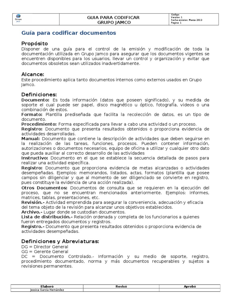 Guia Para Codificar Documentos | Documento | Archivo de computadora