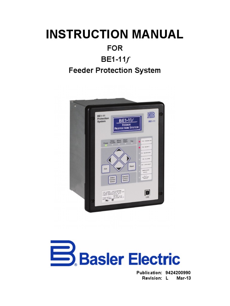 Basler BE1-11f - 9424200990L | PDF | Relay | Windows 7