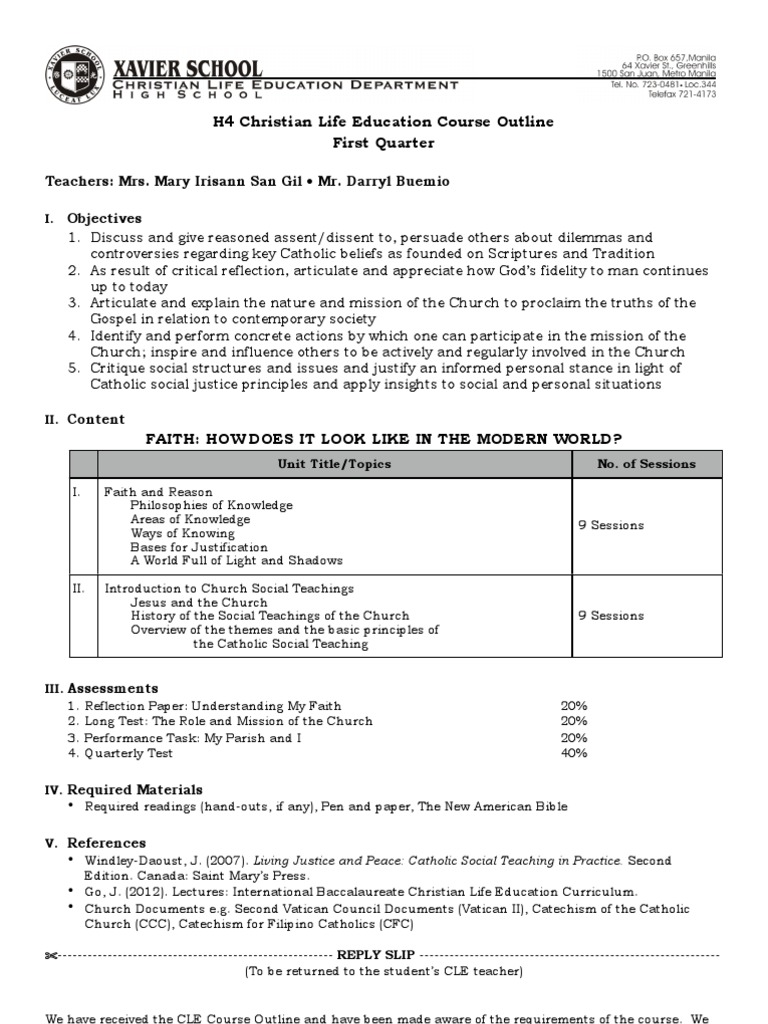 1st Quarter Course Outline | PDF