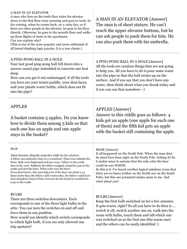 Lateral Thinking Puzzles 1