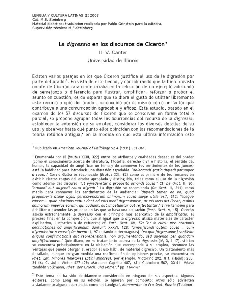 La Digressio en Los Discursos de Ciceron | PDF | Cicerón | Retórica