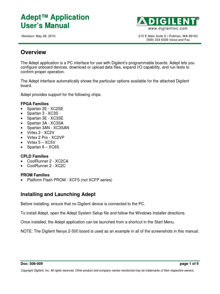 Adept Application User's Manual | PDF