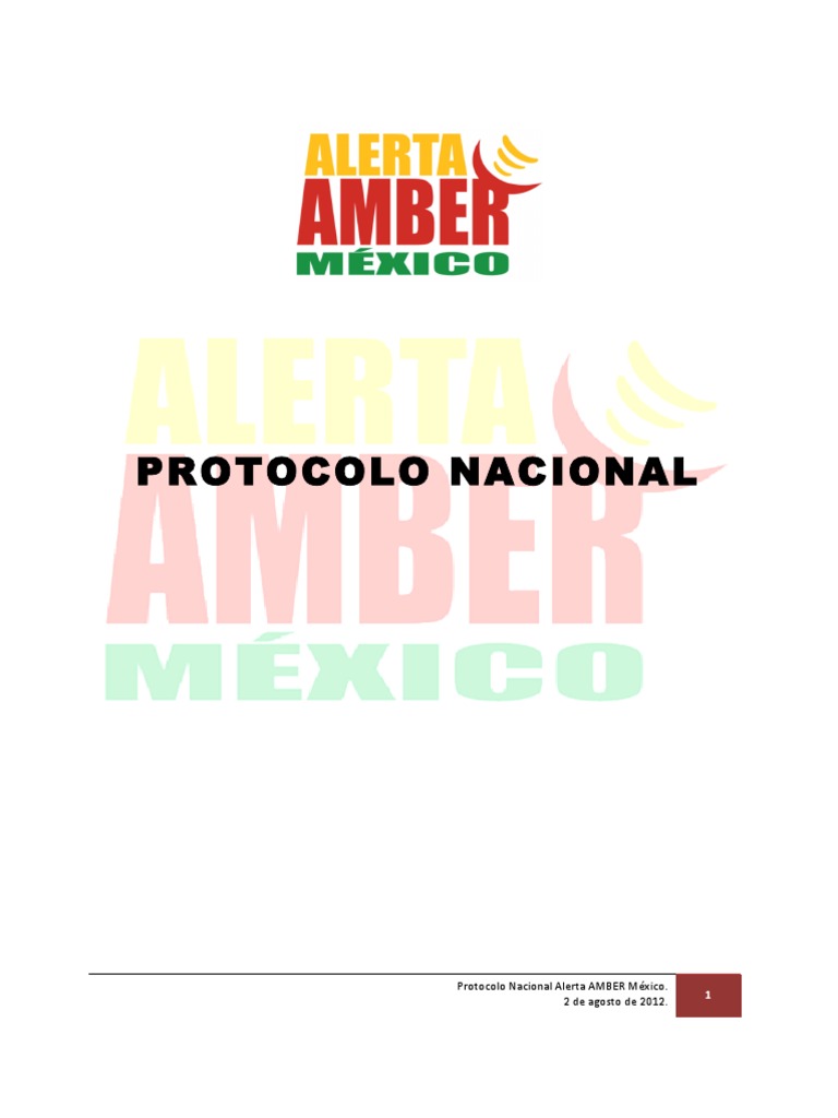 Alerta Amber - Protocolo Nacional.pdf | Trata de personas | México | Prueba gratuita de 30 días ...