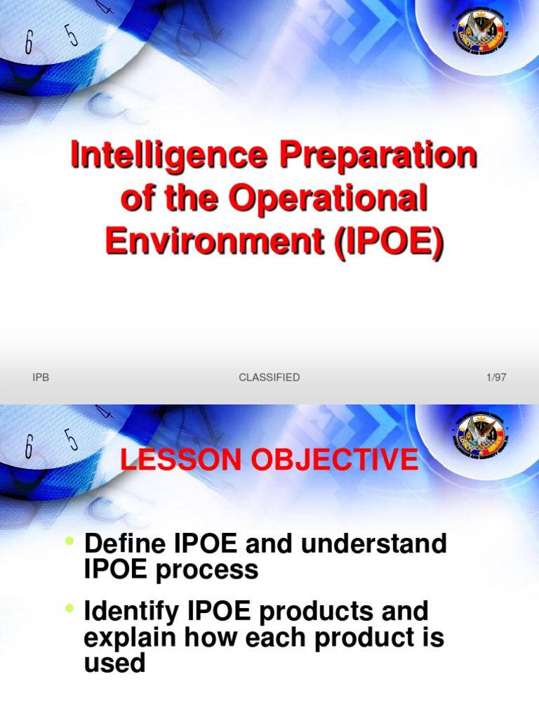Intelligence Preparation of The Operational Environment (IPOE) | PDF ...