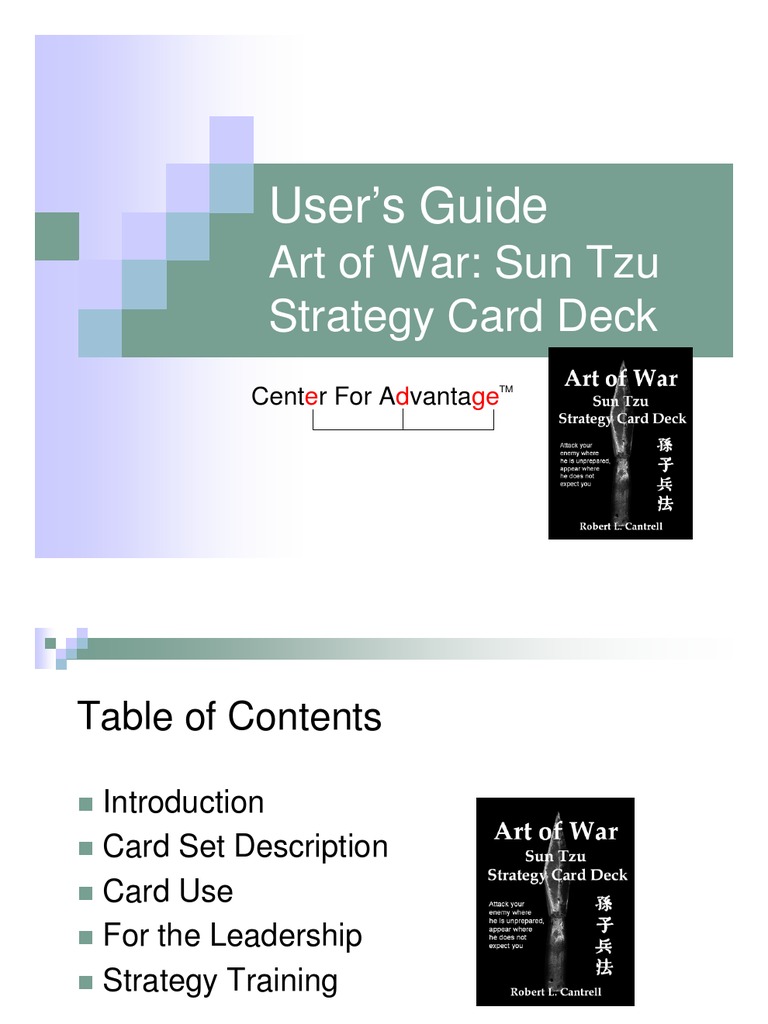 Art of War Sun Tzu Strategy Card Deck User's Guide | PDF | The Art Of ...