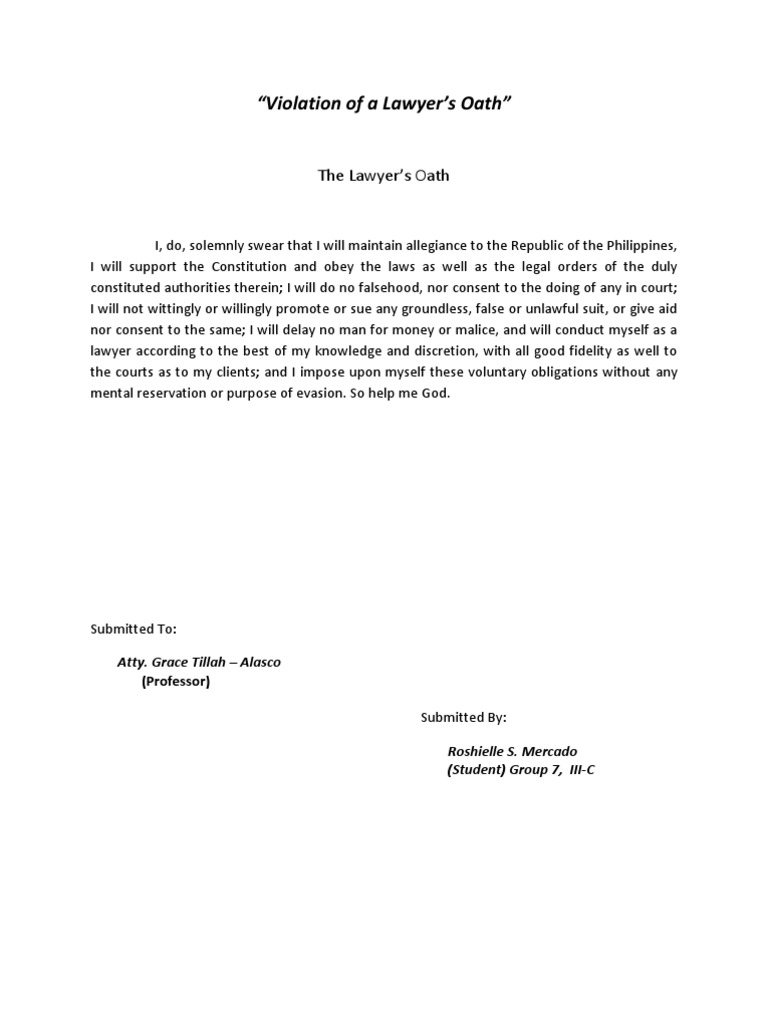 What Oath Does An Attorney Take