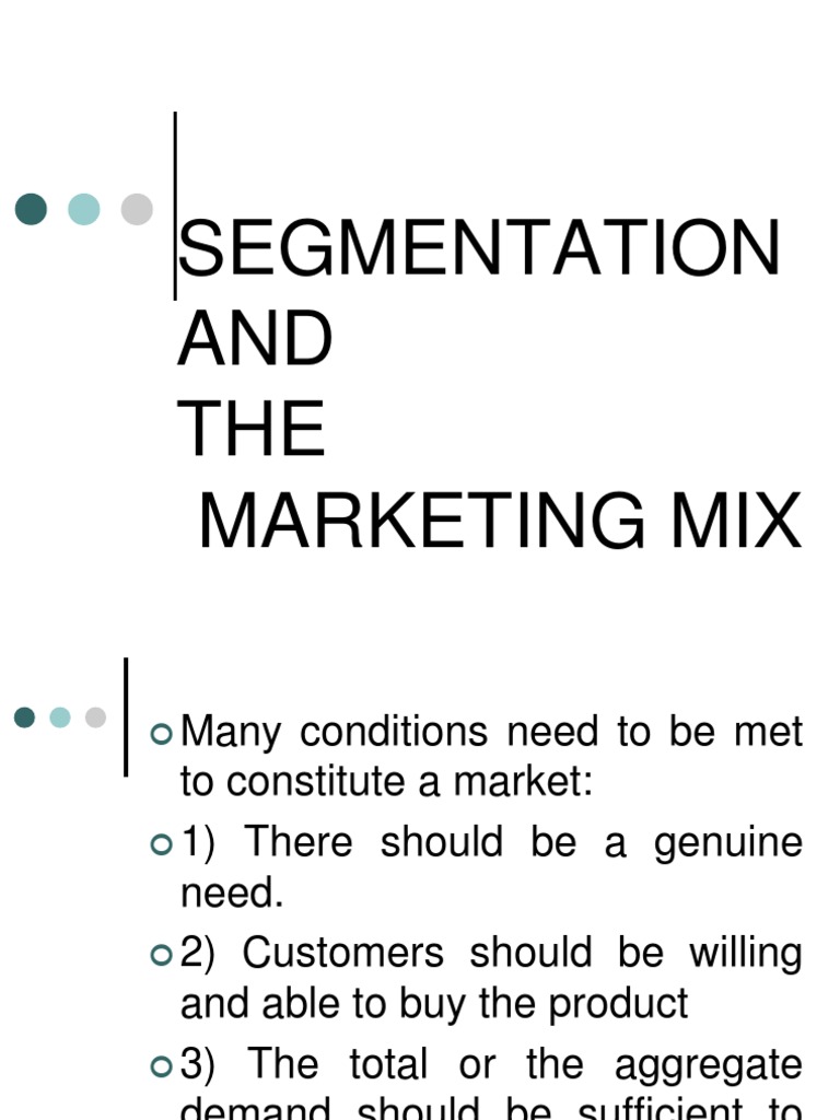 Segmentation and The Marketing Mix Fme 03 | PDF | Market Segmentation ...