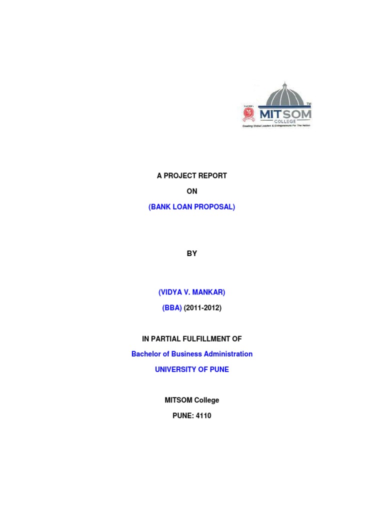 A Project Report ON: (Bank Loan Proposal) | PDF | Investing | Depreciation