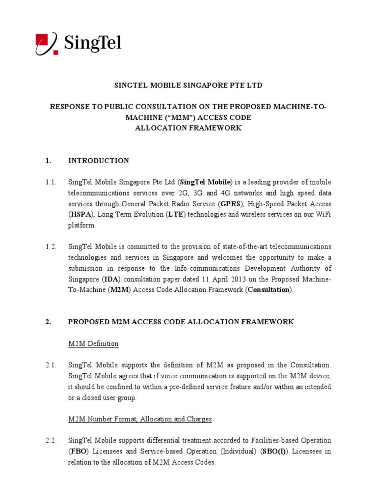 Singtel Mobile Singapore Pte LTD: Page 1 of 2 | PDF | Mobile Phones ...