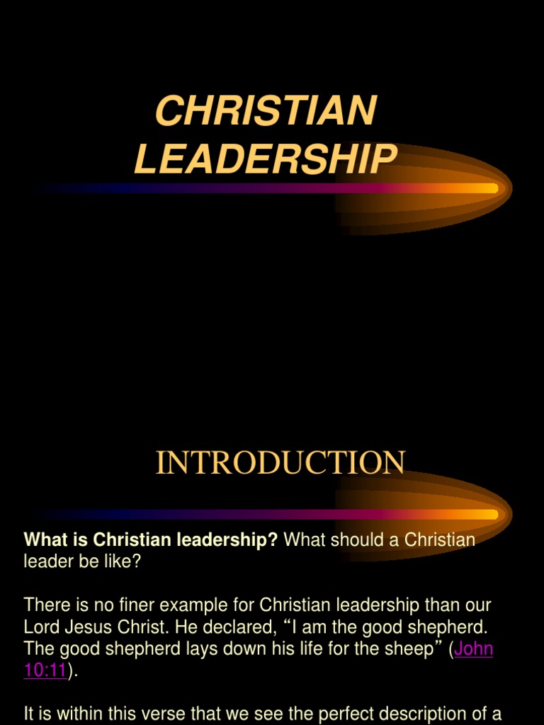 Principles of Christian Leadership | PDF | Shepherd | Sheep