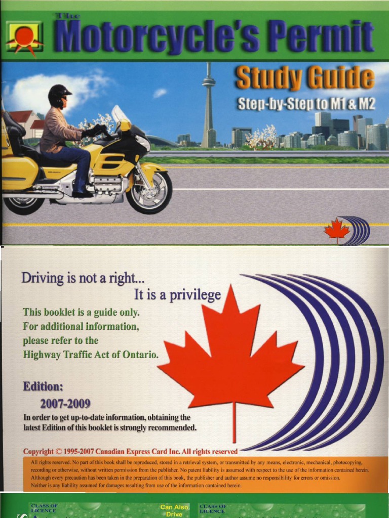 Ontario Motorcycle Handbook M1 M2 | PDF