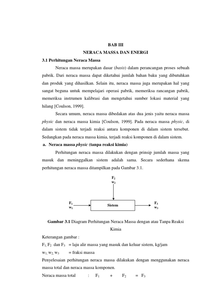 Contoh Neraca Massa dan Energi | PDF | Metode & Bahan Ajar | Sains & Matematika