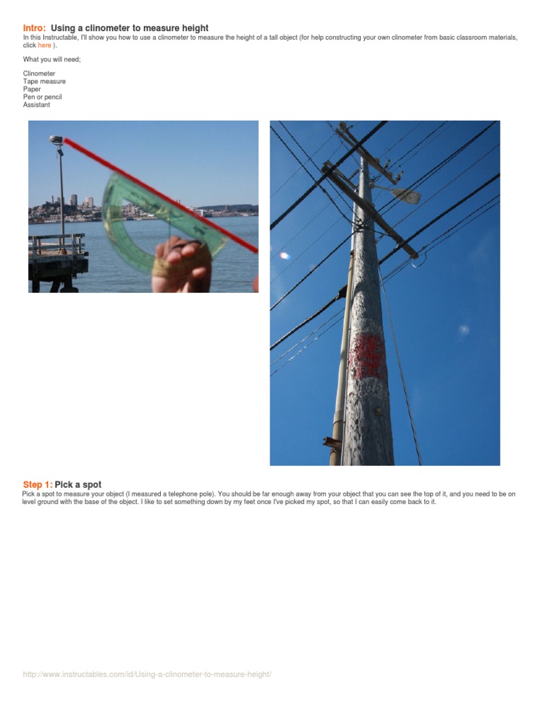 Using A Clinometer To Measure Height | PDF | Triangle | Scientific ...