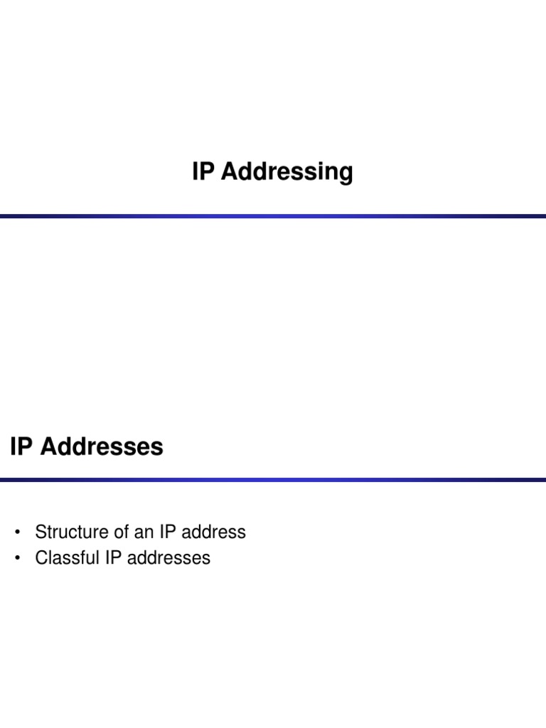 IP Addressing Lecture | PDF | Ip Address | Internet Protocols