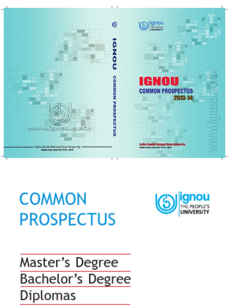 IGNOU Prospectus 2013-14 | PDF | Academic Degree | Bachelor's Degree