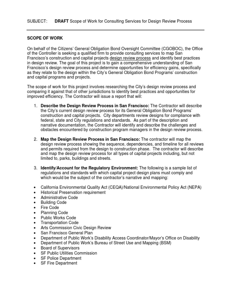 Design Review Process Consulting Scope | PDF | National Environmental ...