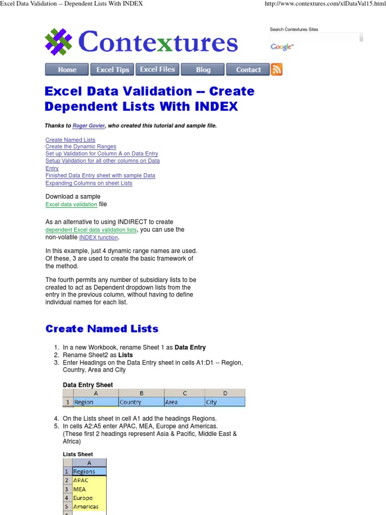 Excel Data Validation | PDF | Database Index | Microsoft Excel