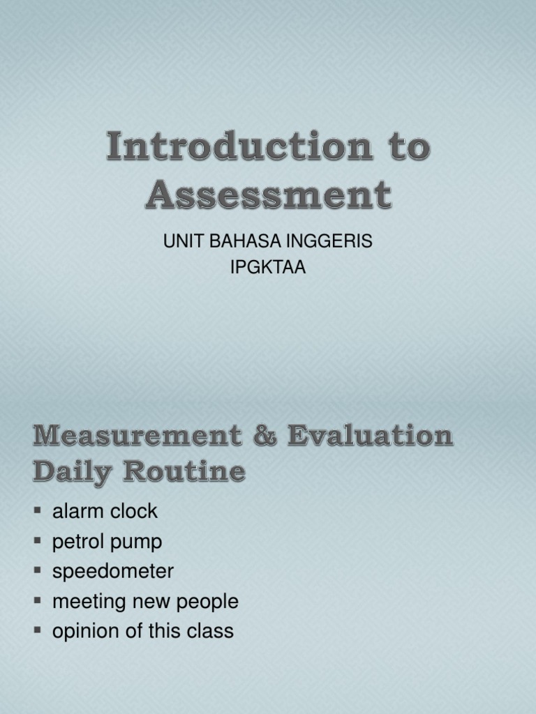 Introduction To Assessment | PDF | Educational Assessment | Validity ...