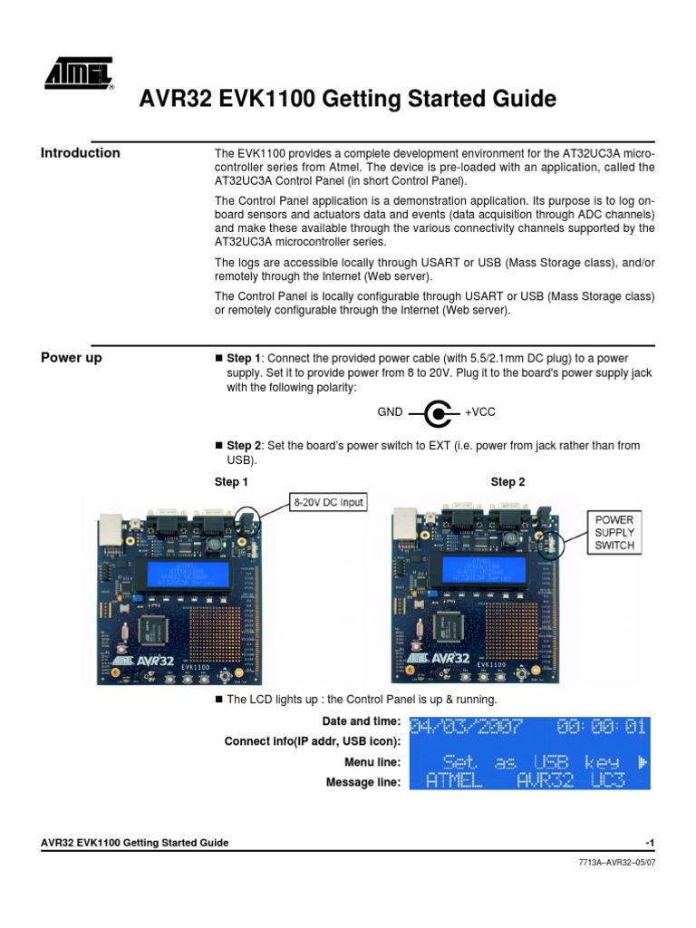 AVR32 EVK1100 Getting Started Guide | PDF | Ip Address | Internet Protocols