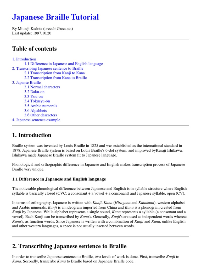 Japanese Braille System Explained | PDF | Linguistics | Languages
