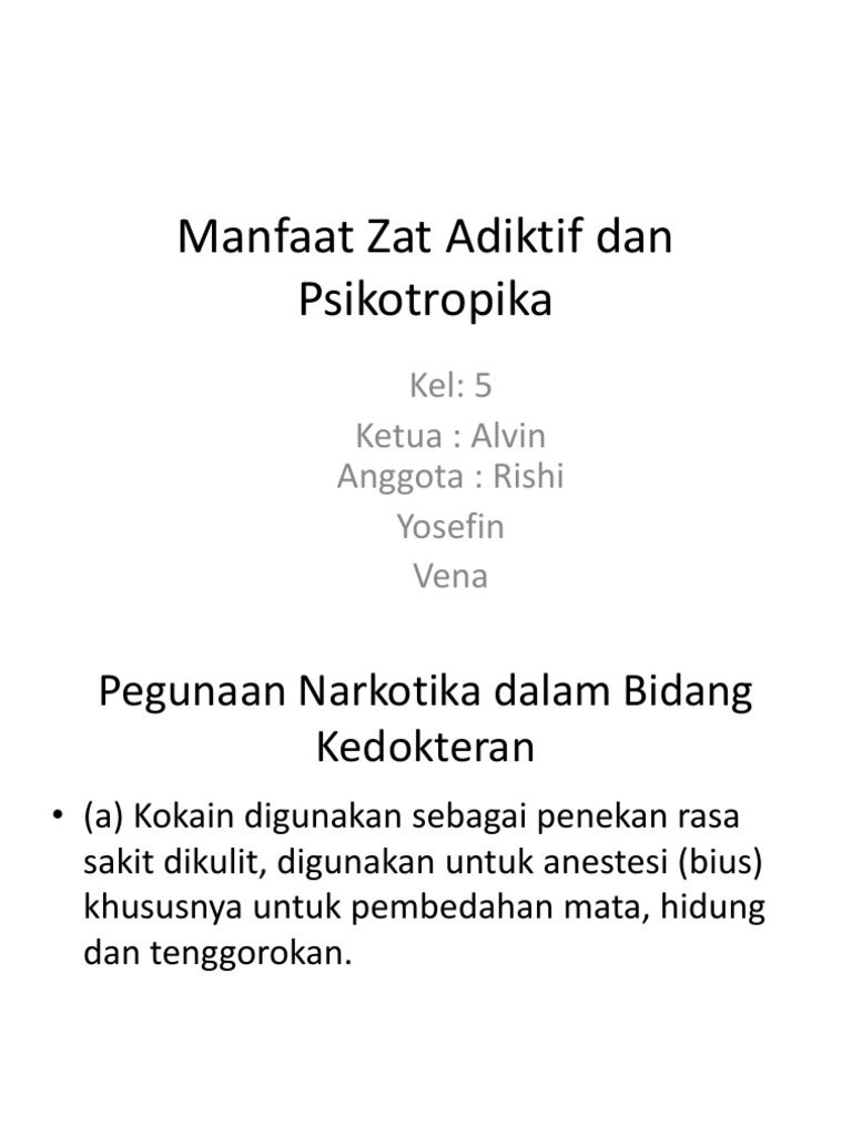 Manfaat Zat Adiktif Dan Psikotropika | PDF