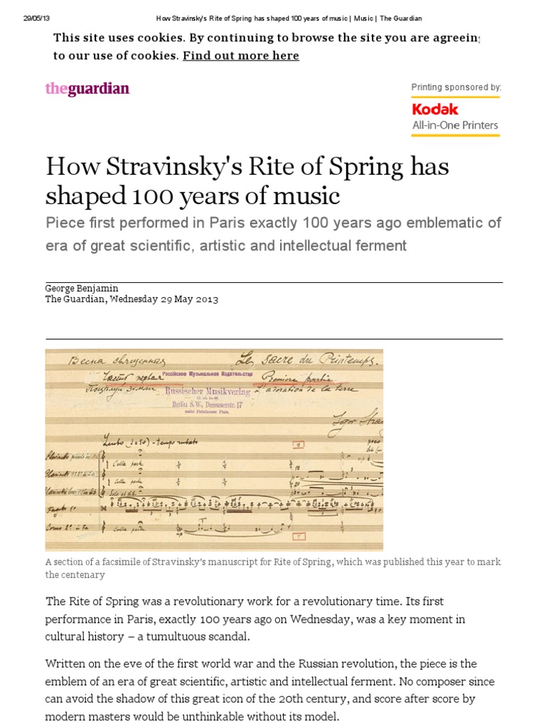 How Stravinsky's Rite of Spring Has Shaped 100 Years of Music - Music ...