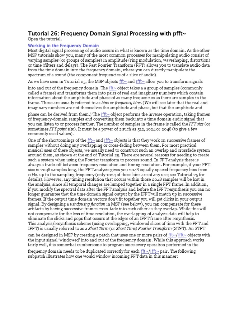 PFFT Max/MSP | PDF | Fast Fourier Transform | Spectral Density