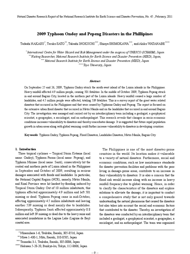 2009 Typhoon Ondoy and Pepeng Disaster in The Philippines | PDF | Flood ...