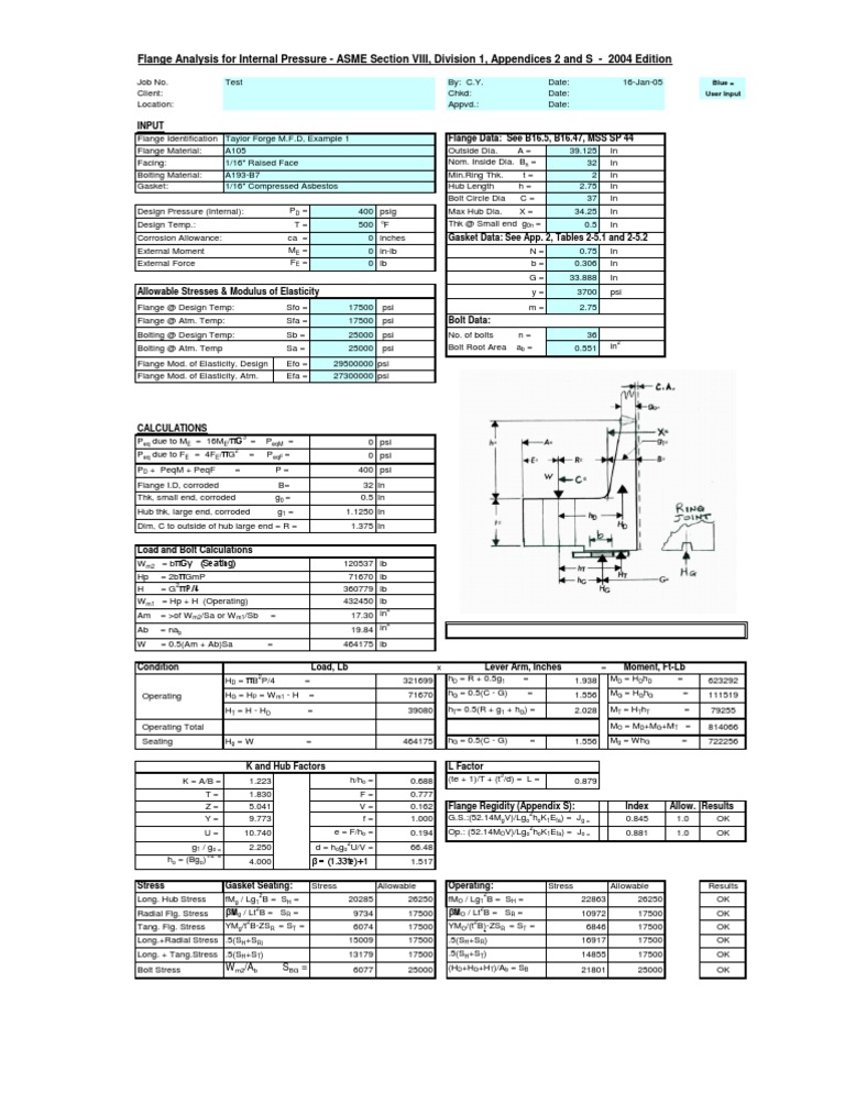Flange Analysis - Traditional Method 14sep10 | Pounds Per Square Inch ...