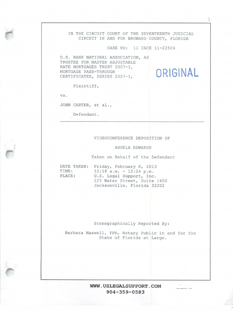 Original Deposition Transcript | PDF