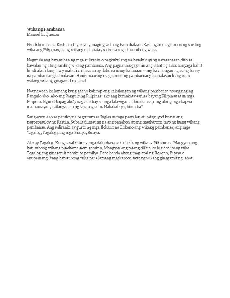 Wikang Pambansa by Manuel L. Queson | PDF