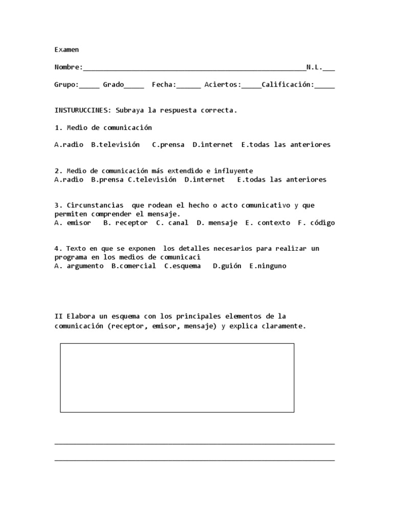 Examen de Medios de Comunicación para Niños | PDF | Negocios | Informática