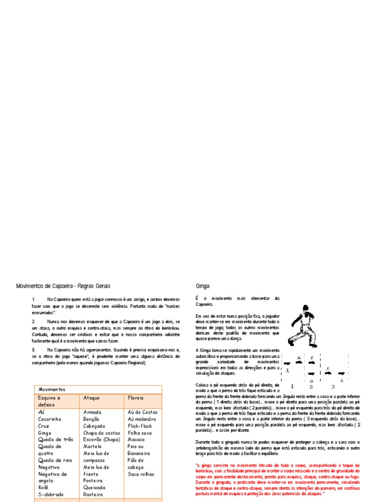 Movimentos Básicos da Capoeira | PDF | Natureza