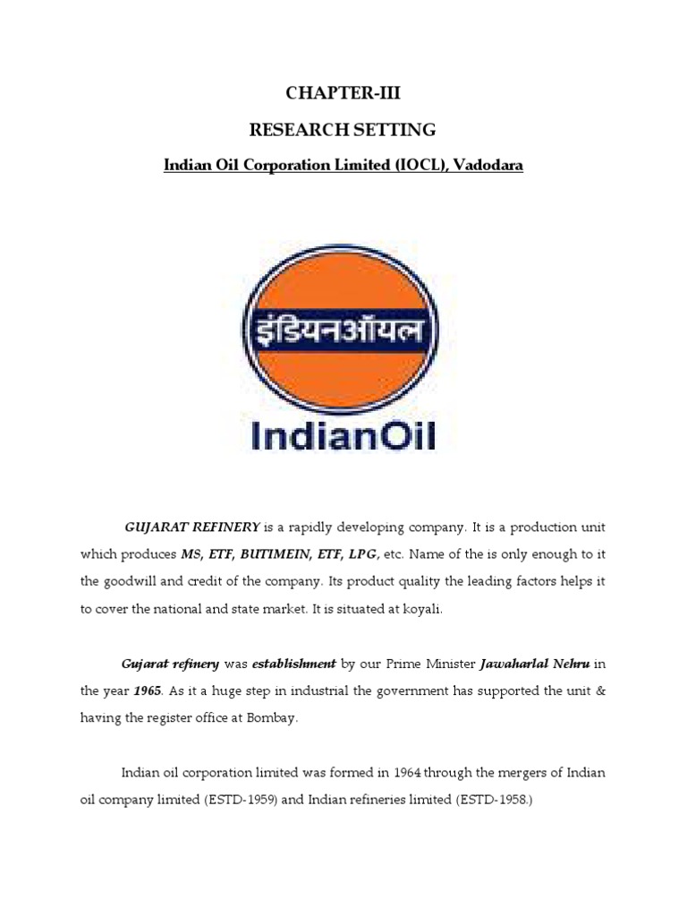 Iocl Profile | Oil Refinery | Chemical Process Engineering