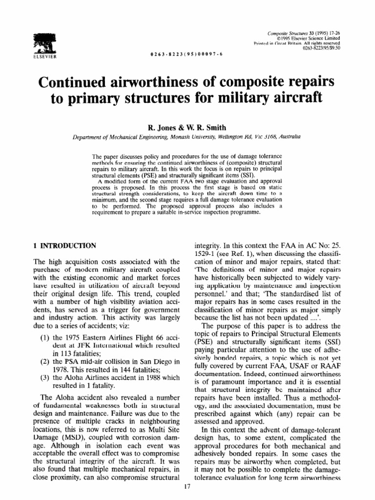 Continued Airworthiness of Composite Repairs To Primary Structures For ...