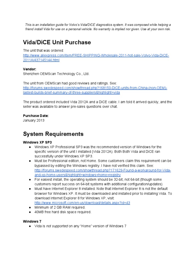 Volvo Vida/DiCE Installation Guide | PDF | Icon (Computing) | Microsoft ...