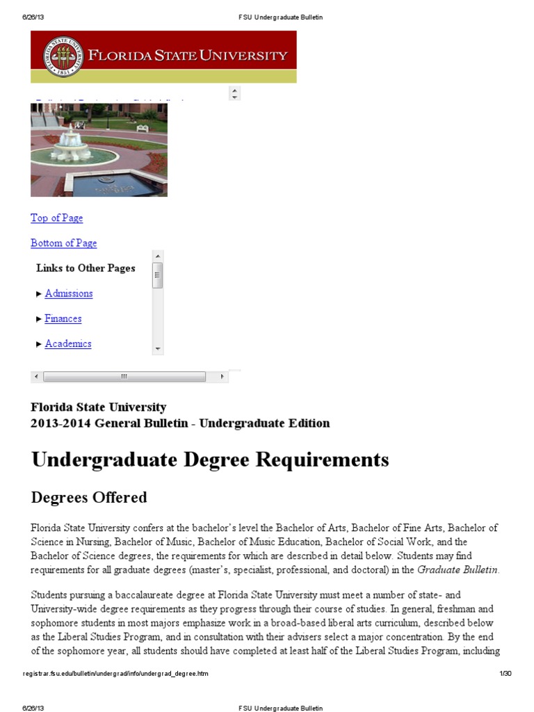 FSU Undergraduate Bulletin | PDF | Bachelor's Degree | Advanced Placement
