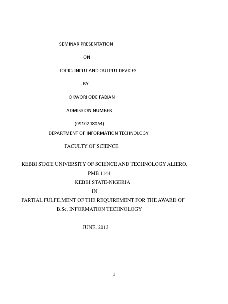Seminar On Input And Output Devices Pdf Printer Computing