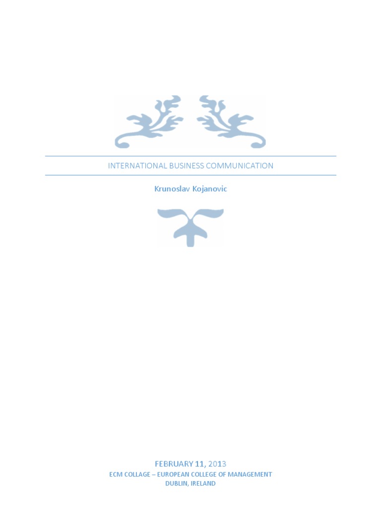 International Business Communications, PDF | PDF | Email | Nonverbal ...