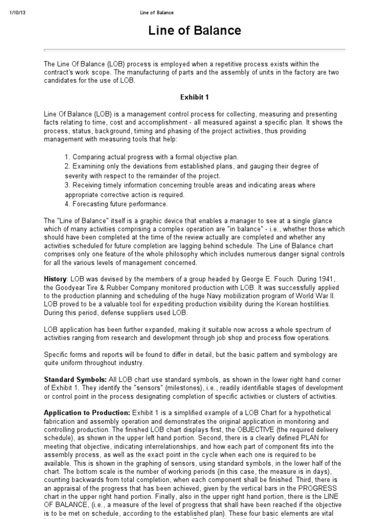Line of Balance PDF | PDF | Computers