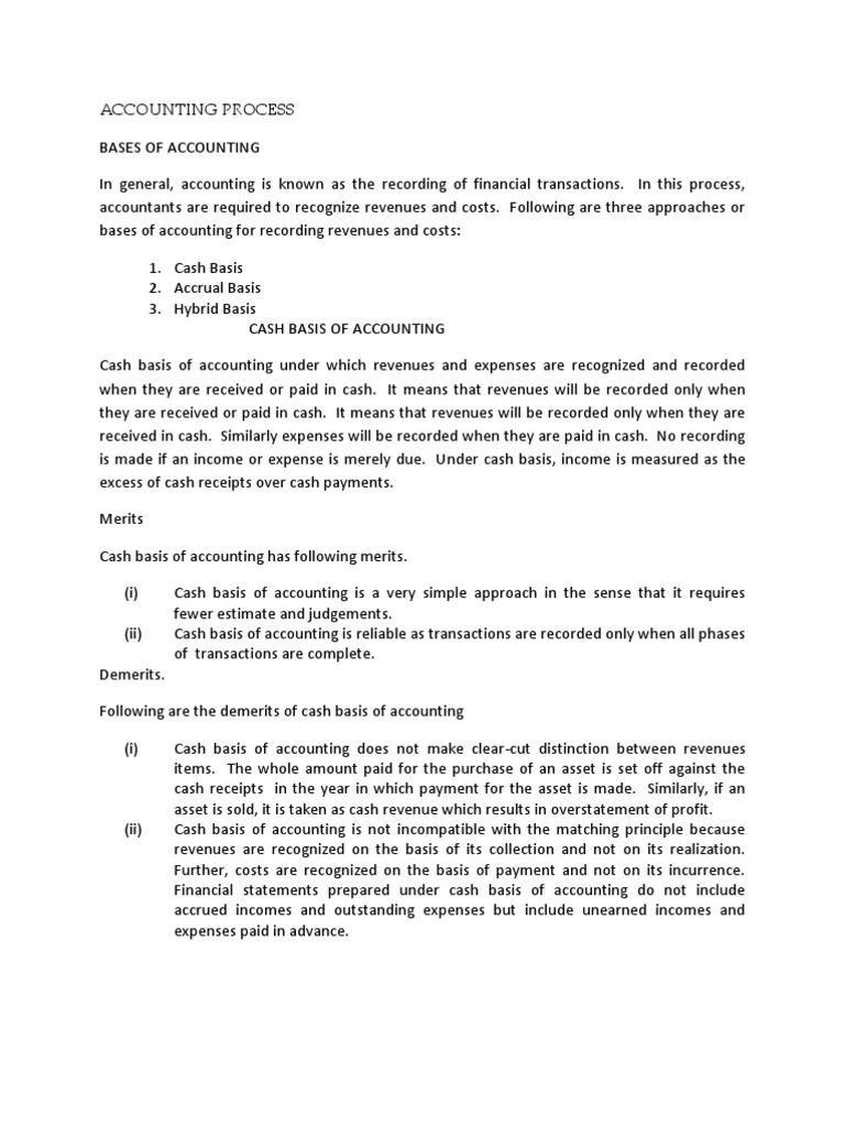 Accounting Process | PDF | Debits And Credits | Bookkeeping