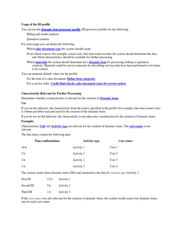 Dynamic Item Processor Profile: Usage of The DI Profile | PDF | Central ...