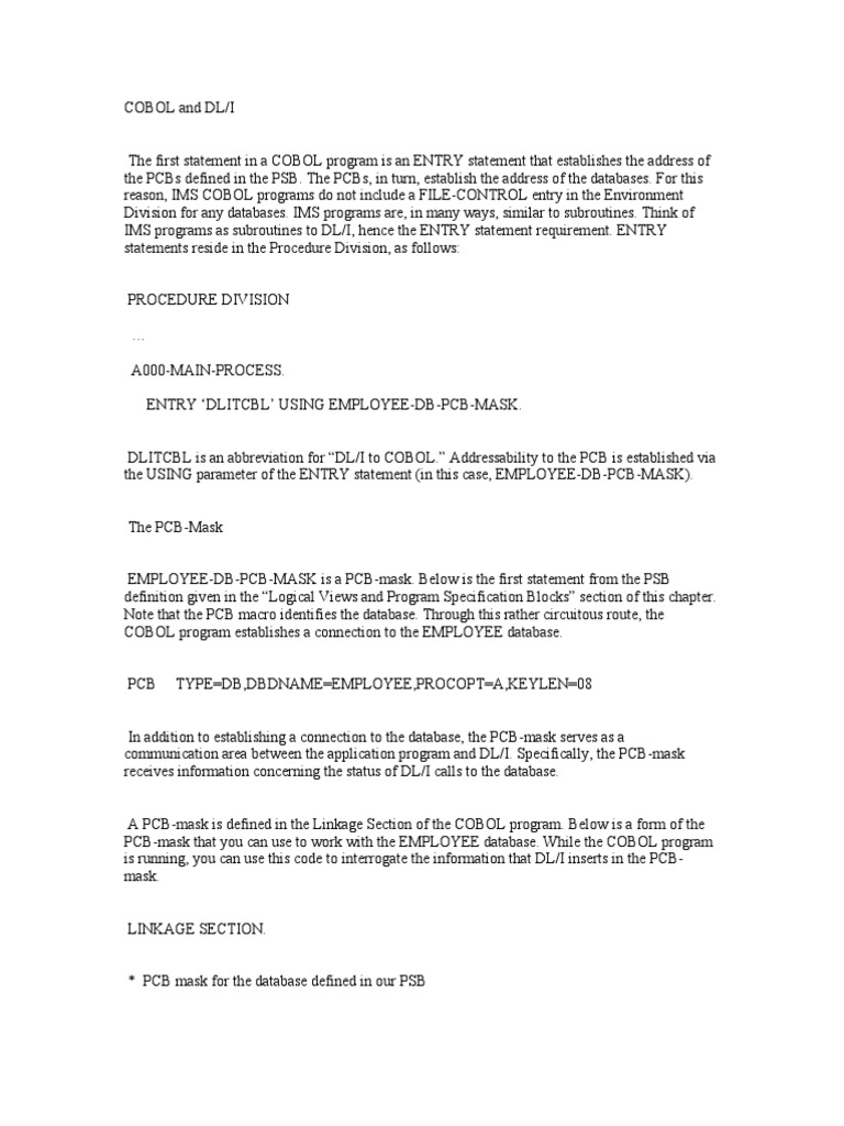 A Sample IMS Application | PDF | Subroutine | Databases