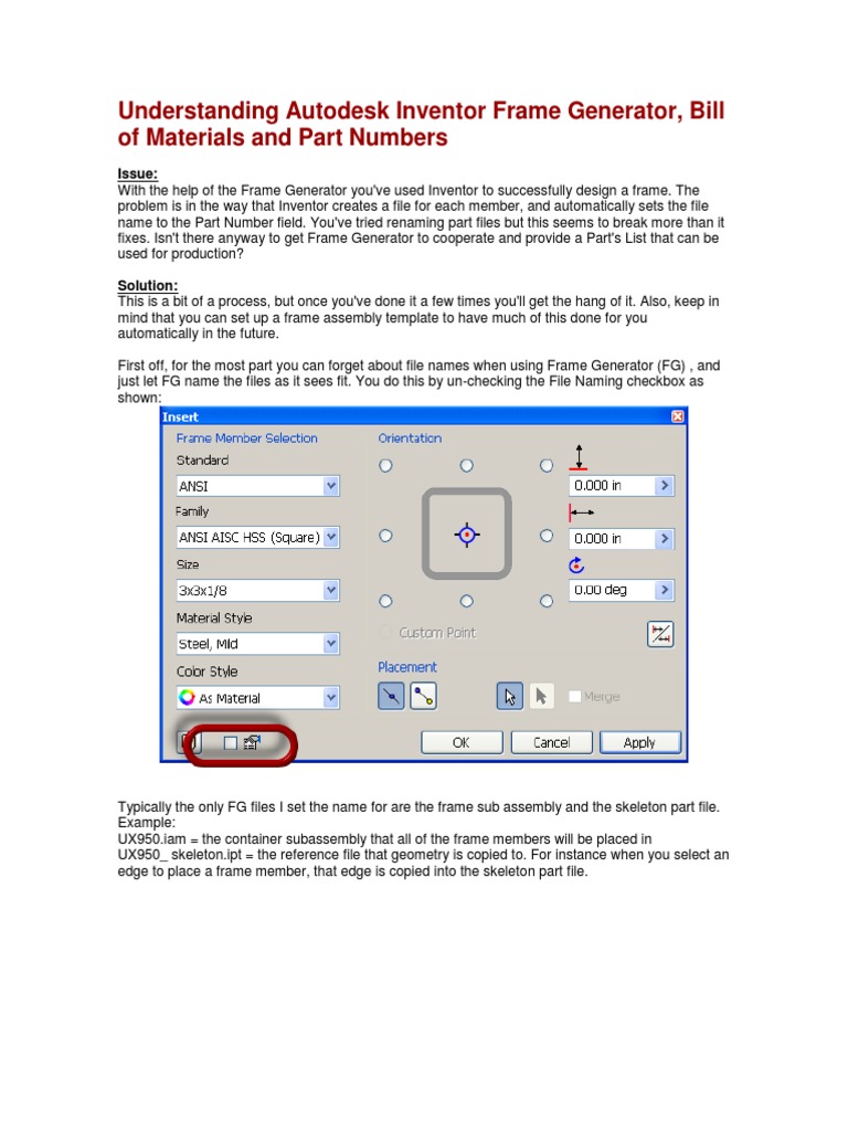 Understanding Autodesk Inventor Frame Generator | PDF | Software ...