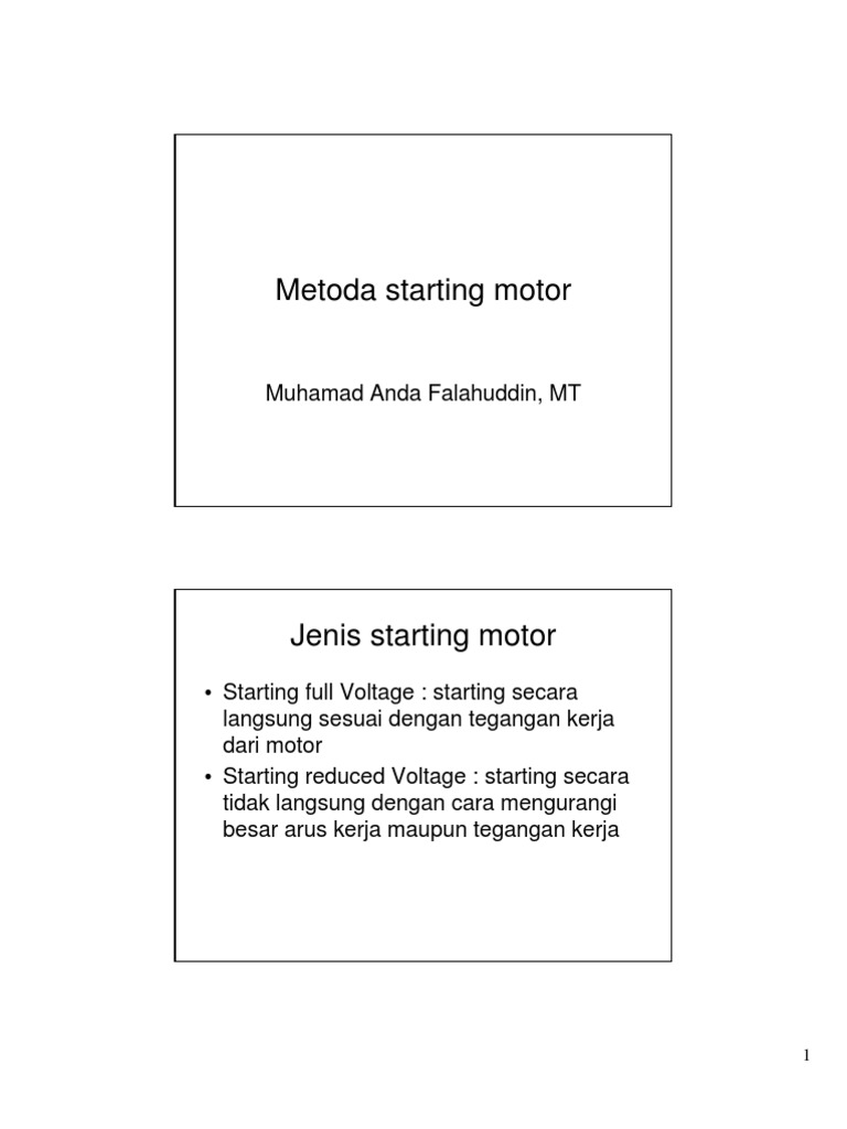 Metode Starting Motor | PDF