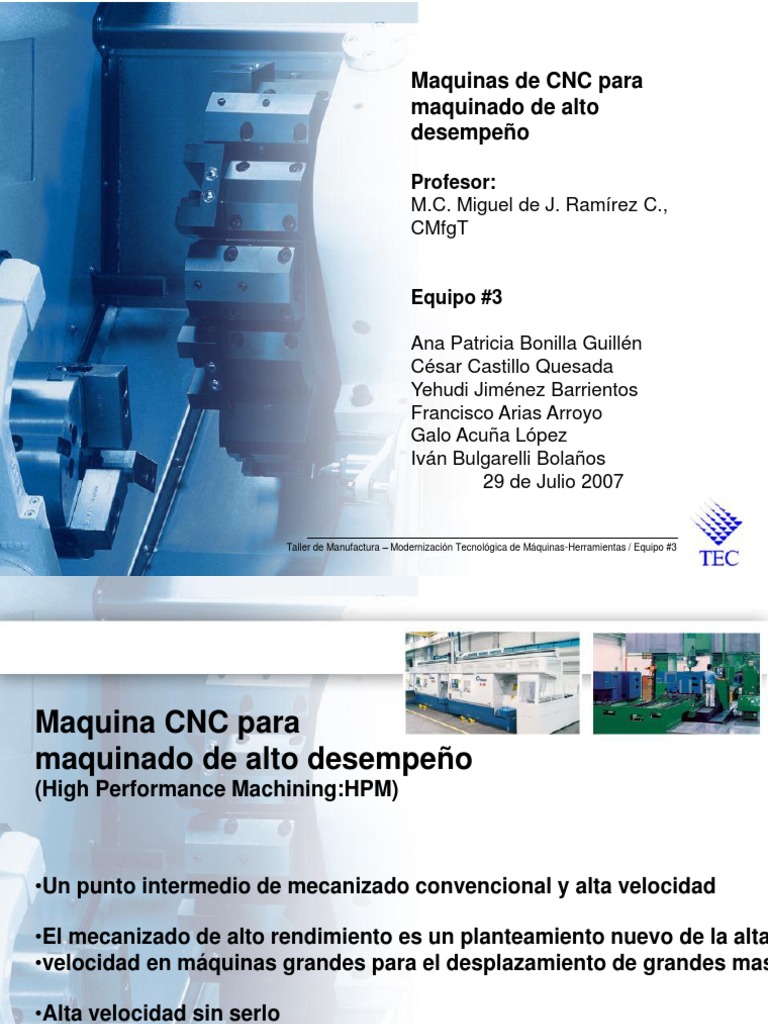 CNC Presentacion | PDF | Herramienta de máquina | Control numerico